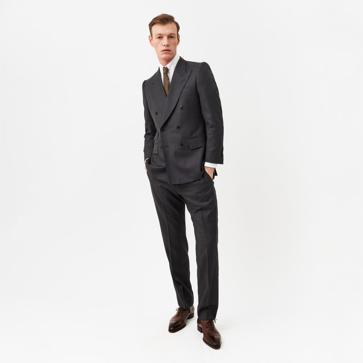 Charcoal Double-Breasted Suit – Edward Sexton