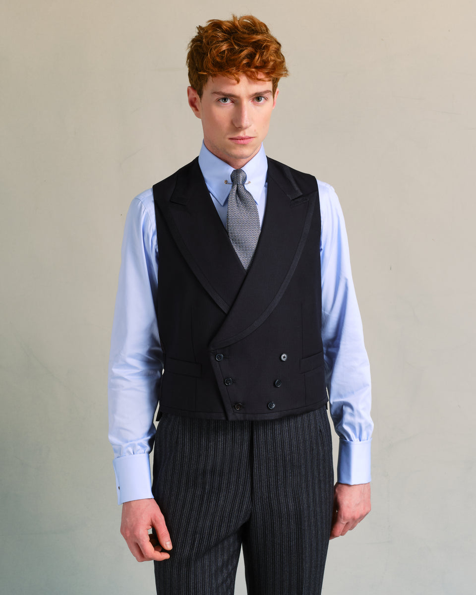 Black Morning Vest with Edge Tapes - Made to Order – Edward Sexton