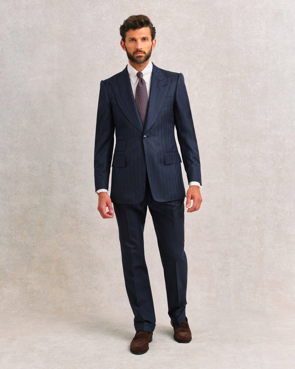 Navy and Brown Stripe Heritage Suit – Edward Sexton