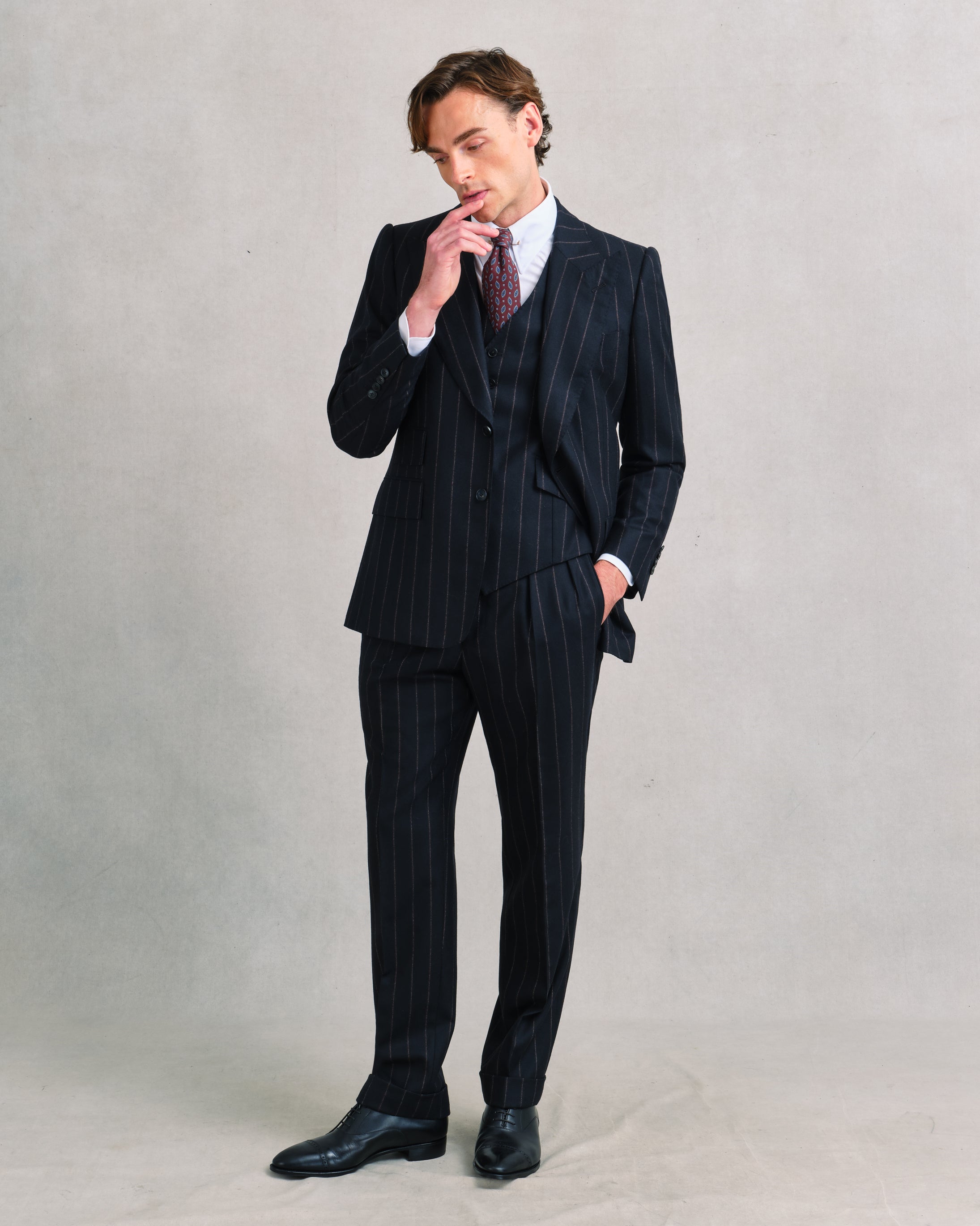 Black and Red Stripe Heritage Suit – Edward Sexton