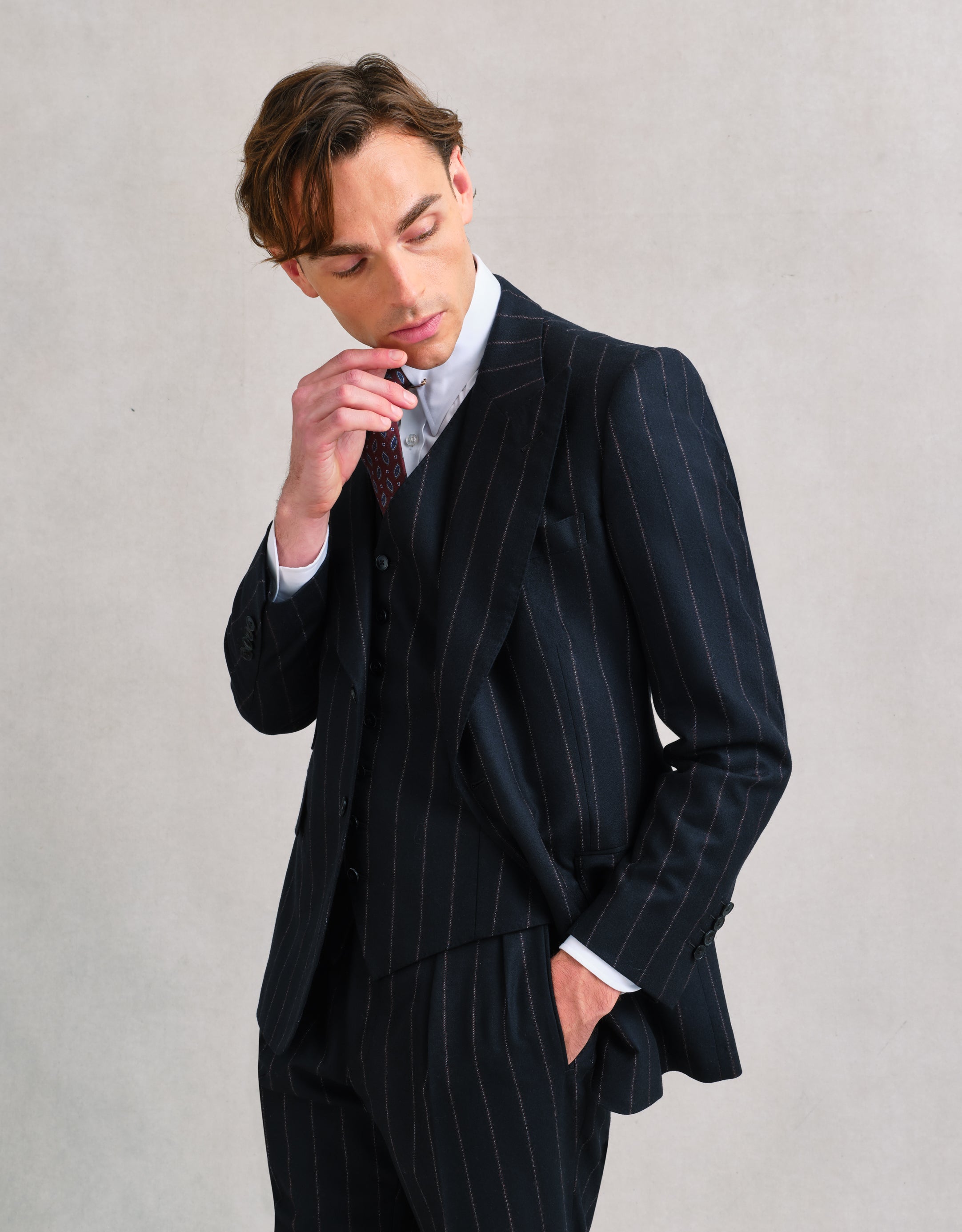 Black and Red Stripe Heritage Suit – Edward Sexton