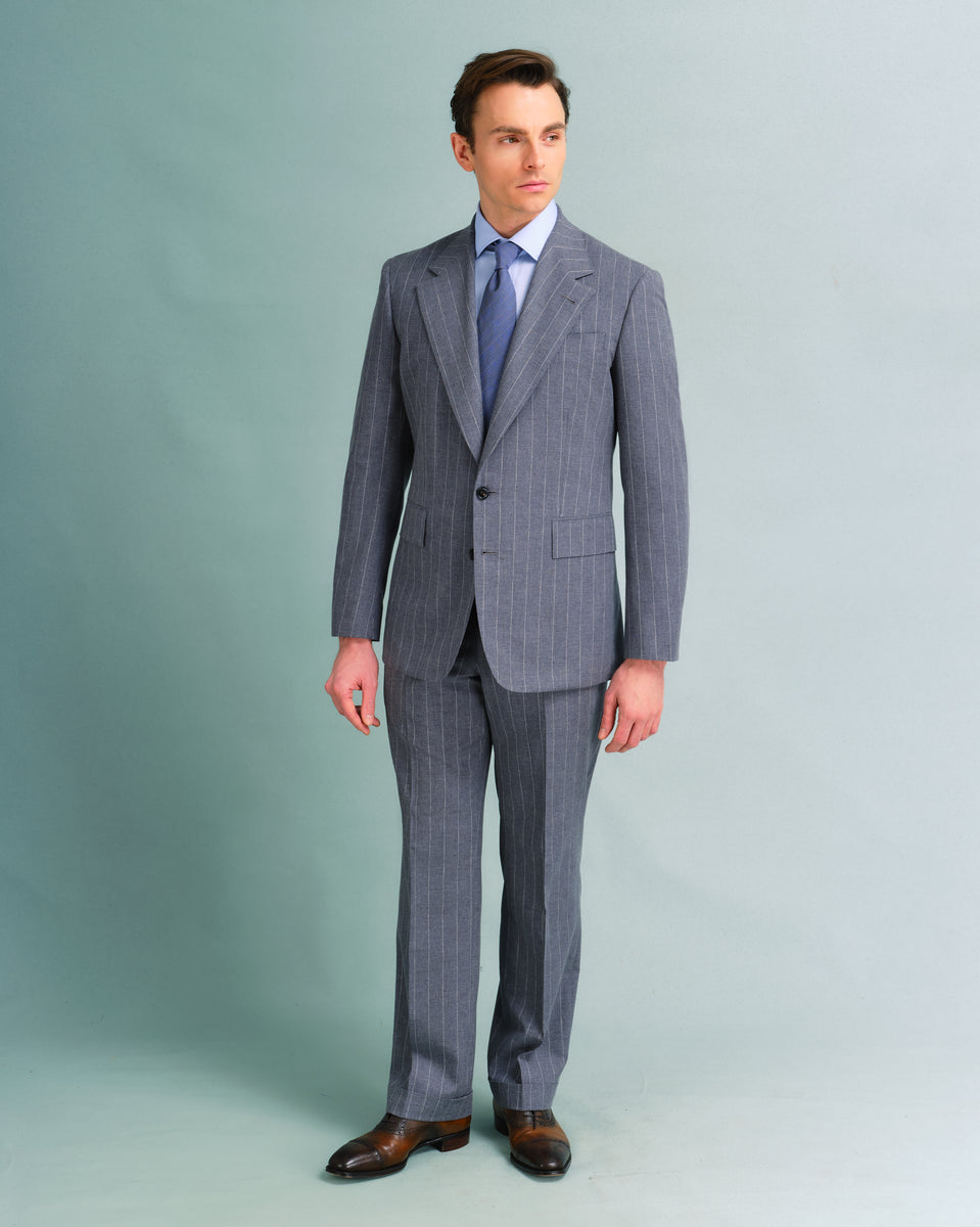Grey Stripe Drape Suit – Edward Sexton