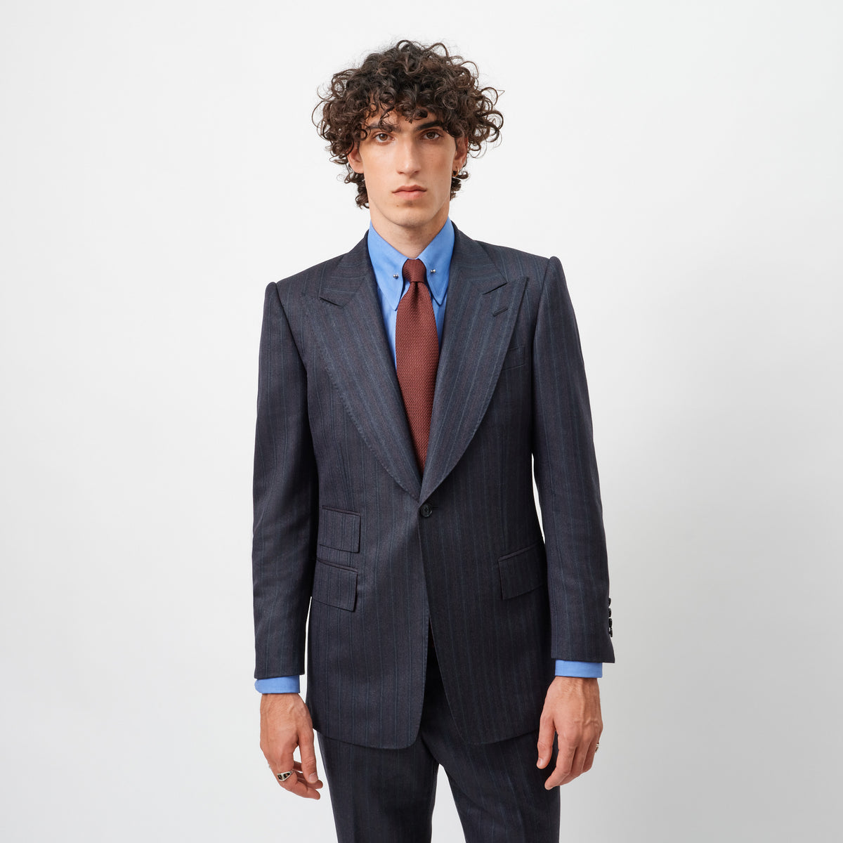 Navy and Burgundy Heritage Multi Stripe Jacket – Edward Sexton