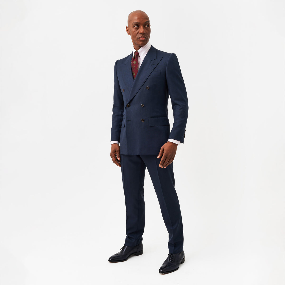 Navy Double-Breasted Suit – Edward Sexton