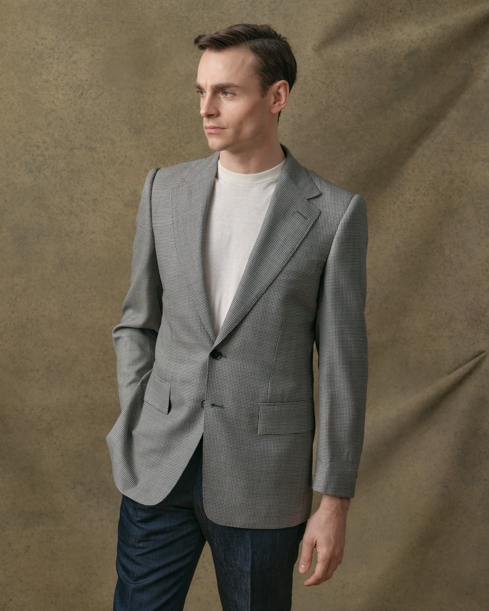 Beige Geometric Jacket – Edward Sexton