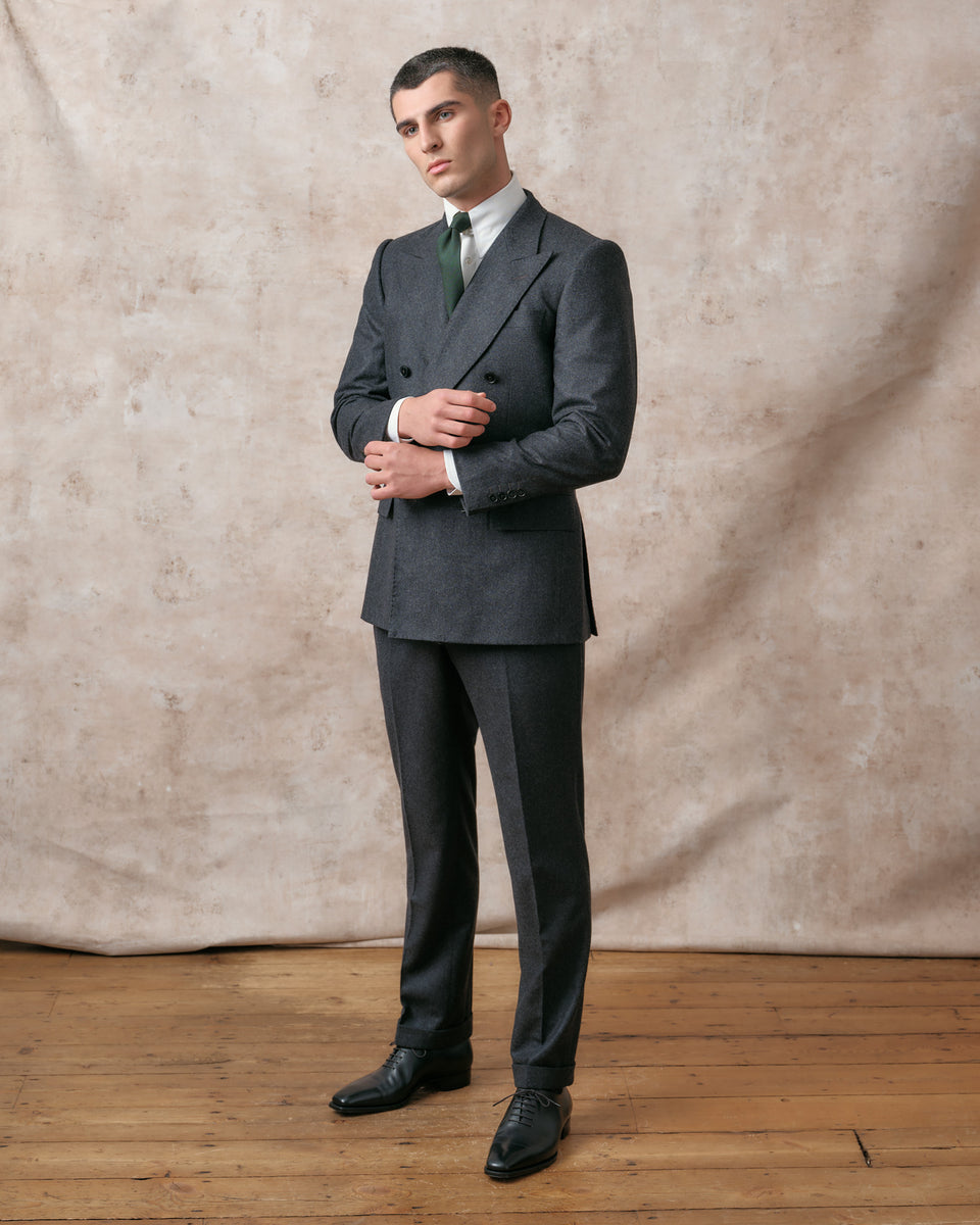 Charcoal Flannel Double-Breasted Suit – Edward Sexton