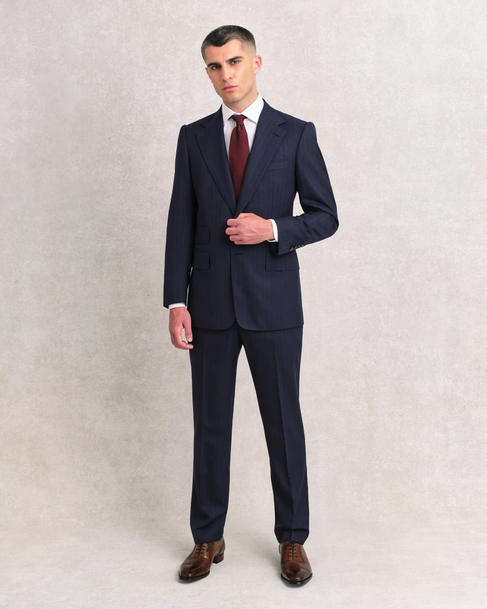 Navy Pinstripe Contemporary Suit – Edward Sexton